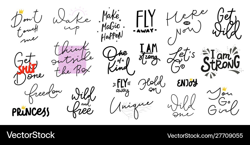 Unique wake up magic calligraphy quote lettering Vector Image