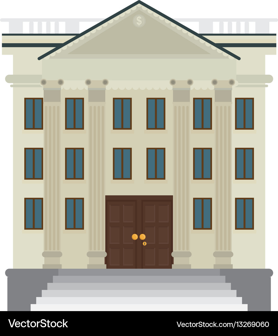 Bank building symbol Royalty Free Vector Image