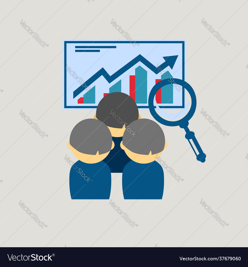Data analysis flat icon design Royalty Free Vector Image