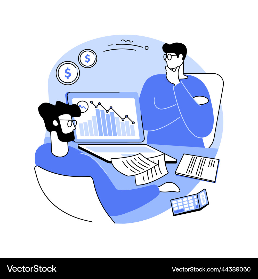Discussing budget isolated cartoon Royalty Free Vector Image