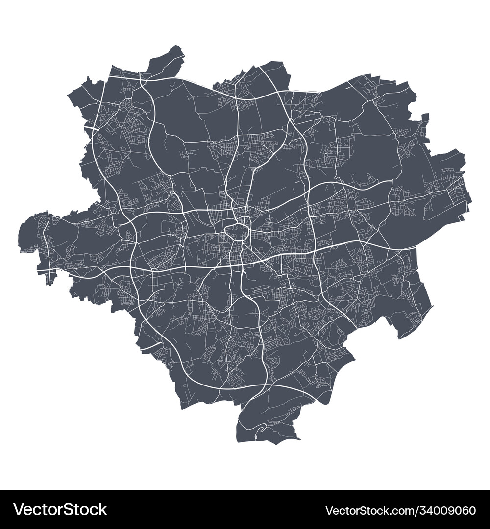 Dortmund map detailed map city poster Royalty Free Vector