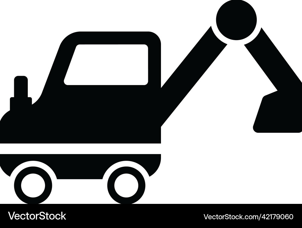 Excavator machine icon Royalty Free Vector Image