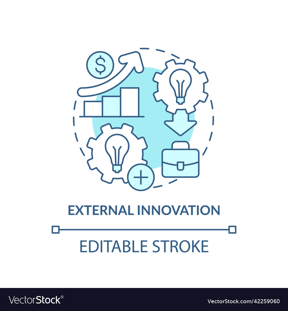 External innovation turquoise concept icon Vector Image