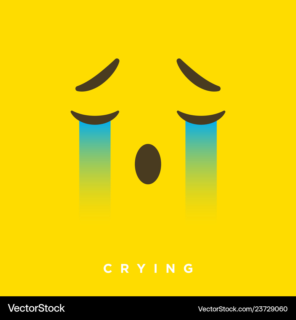 High quality cartoon with crying face emoticons Vector Image