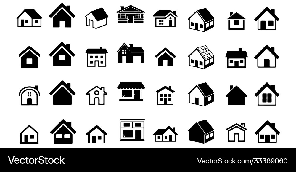 House and home icons Royalty Free Vector Image