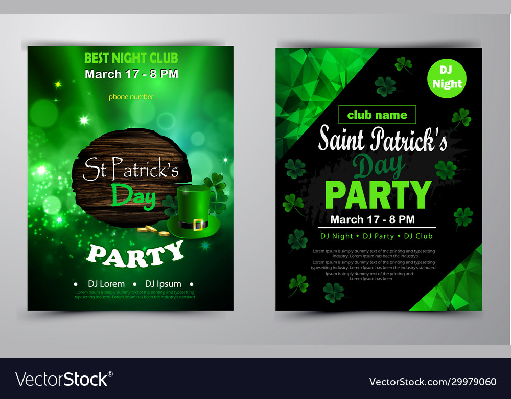 Irish holiday saint patrick s day party poster Vector Image
