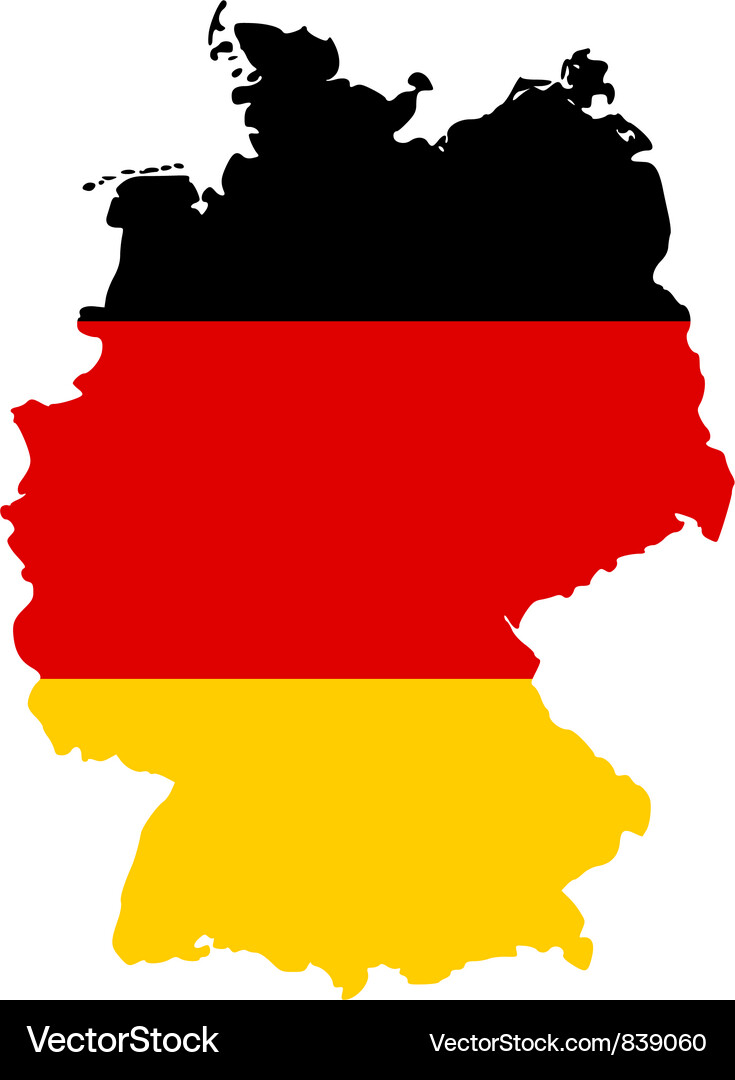 Map and flag of germany Royalty Free Vector Image