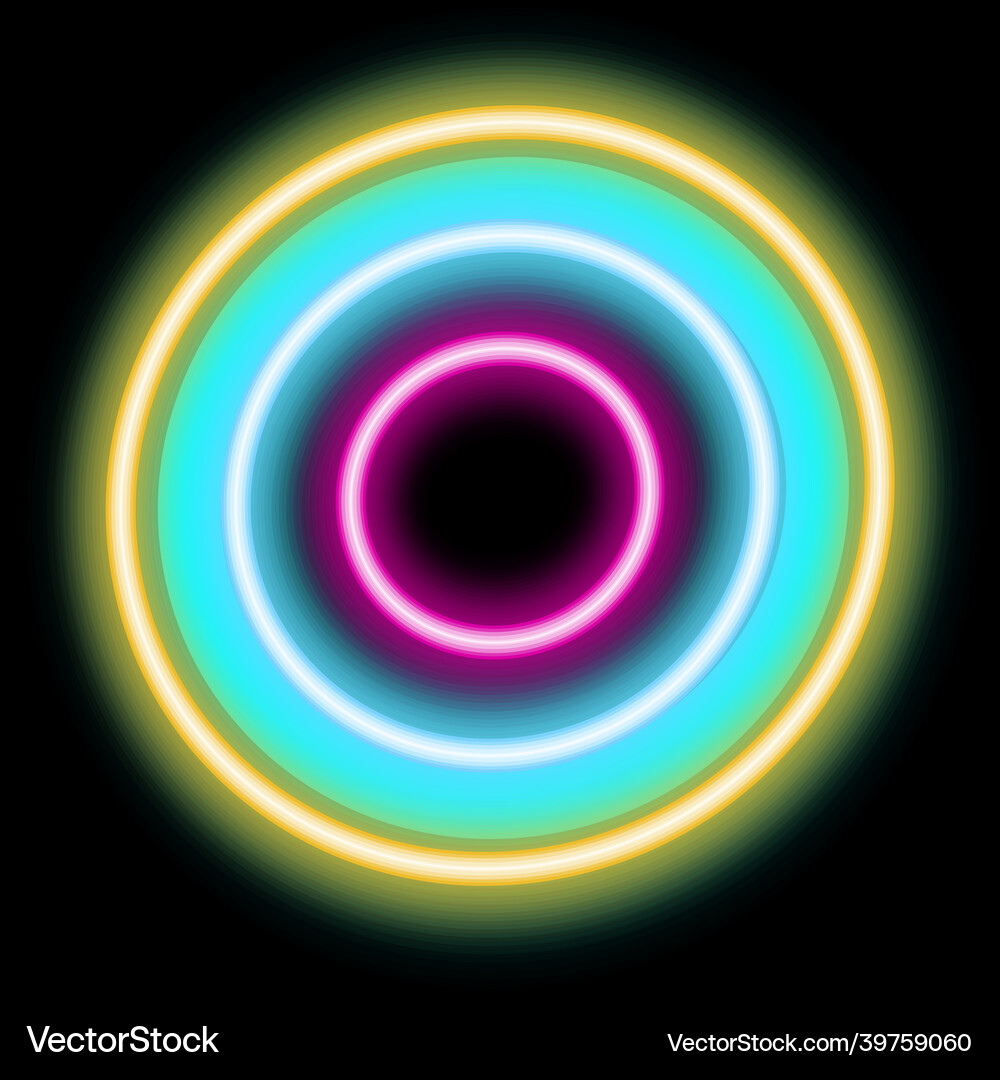 Neon purple glowing geometric circle bright Vector Image