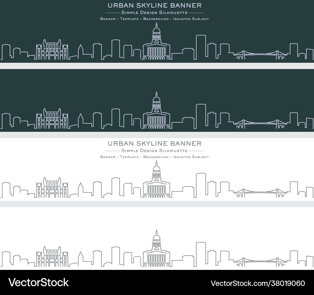 Nottingham single line skyline profile banner Vector Image