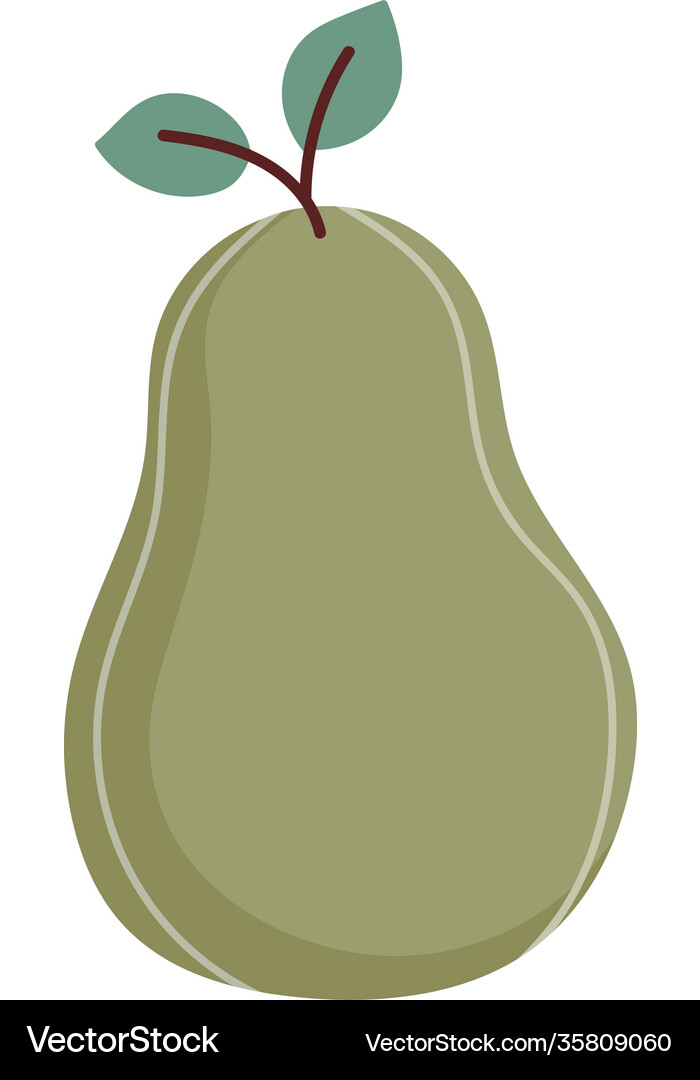 Pear fresh fruit cartoon icon isolated style Vector Image