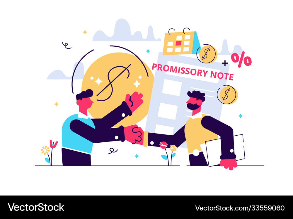 Promise to pay money borrowing document Royalty Free Vector