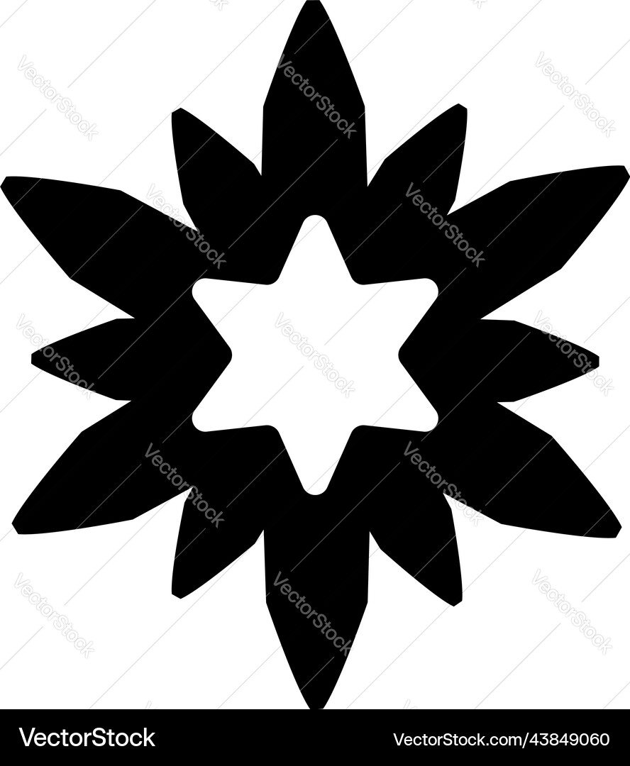 Snowflake weather phenomenon sign Royalty Free Vector Image