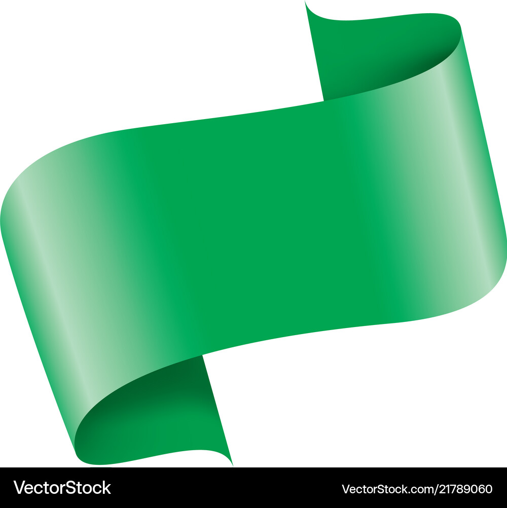 Waving the green flag on a white background Vector Image