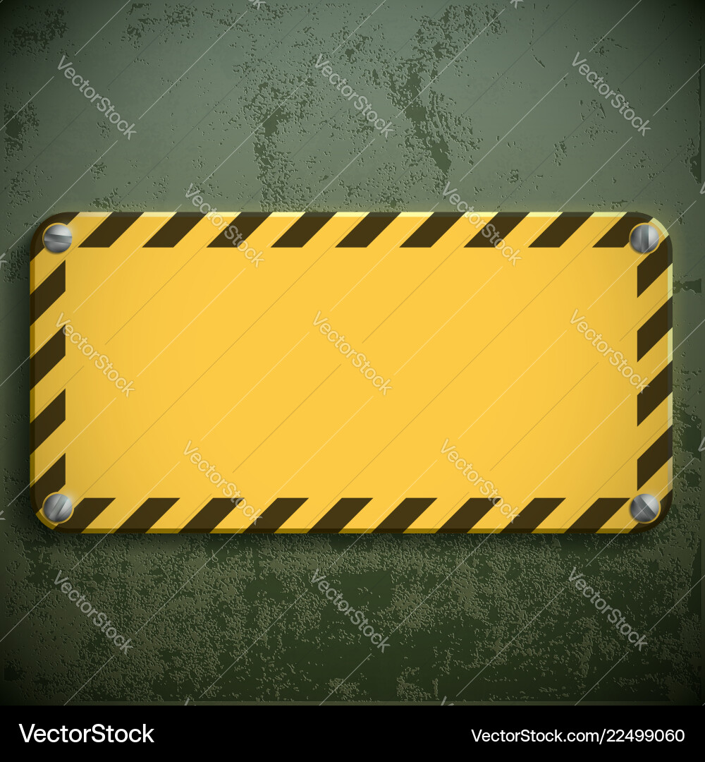 Yellow metal sign Royalty Free Vector Image - VectorStock