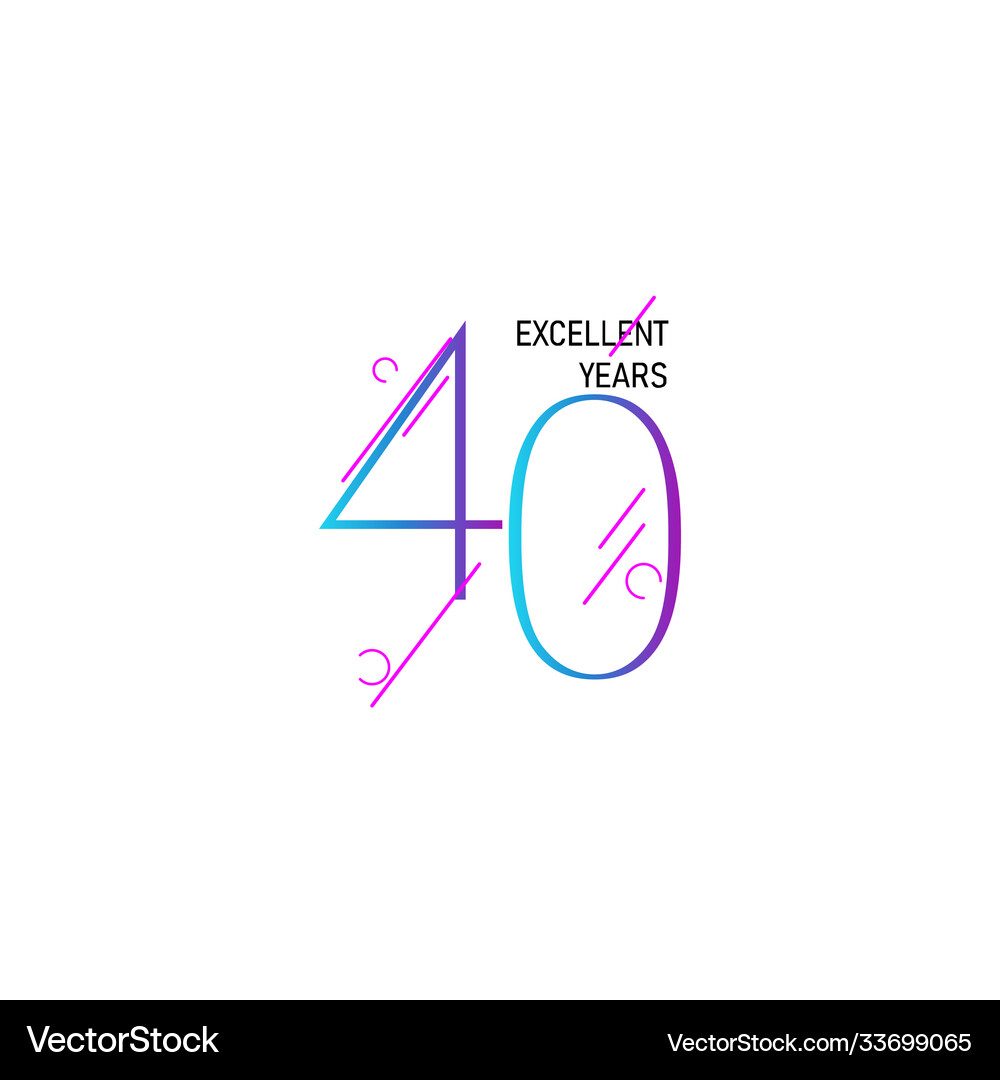 40 years anniversary celebration elegant number Vector Image
