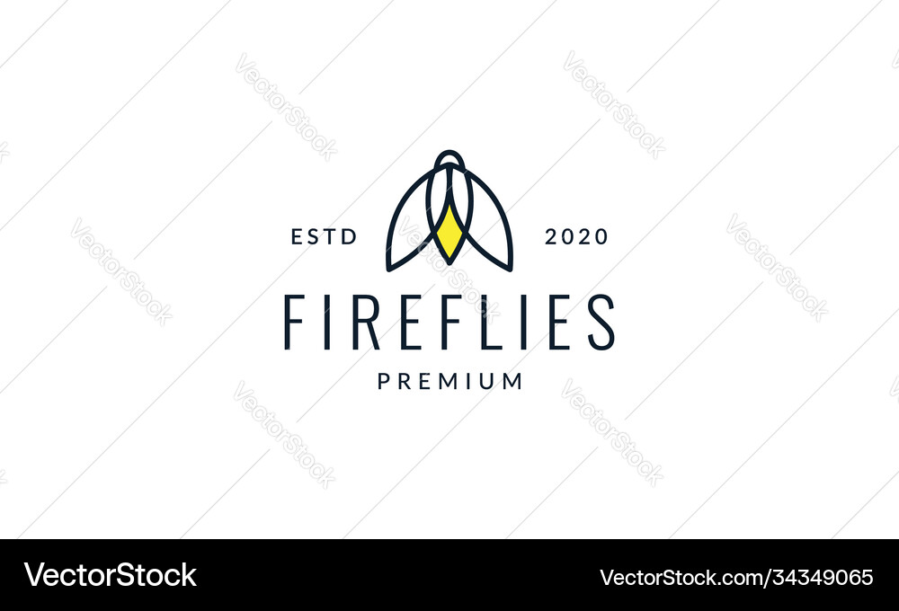 Animal insect fireflies minimalist shape lines Vector Image
