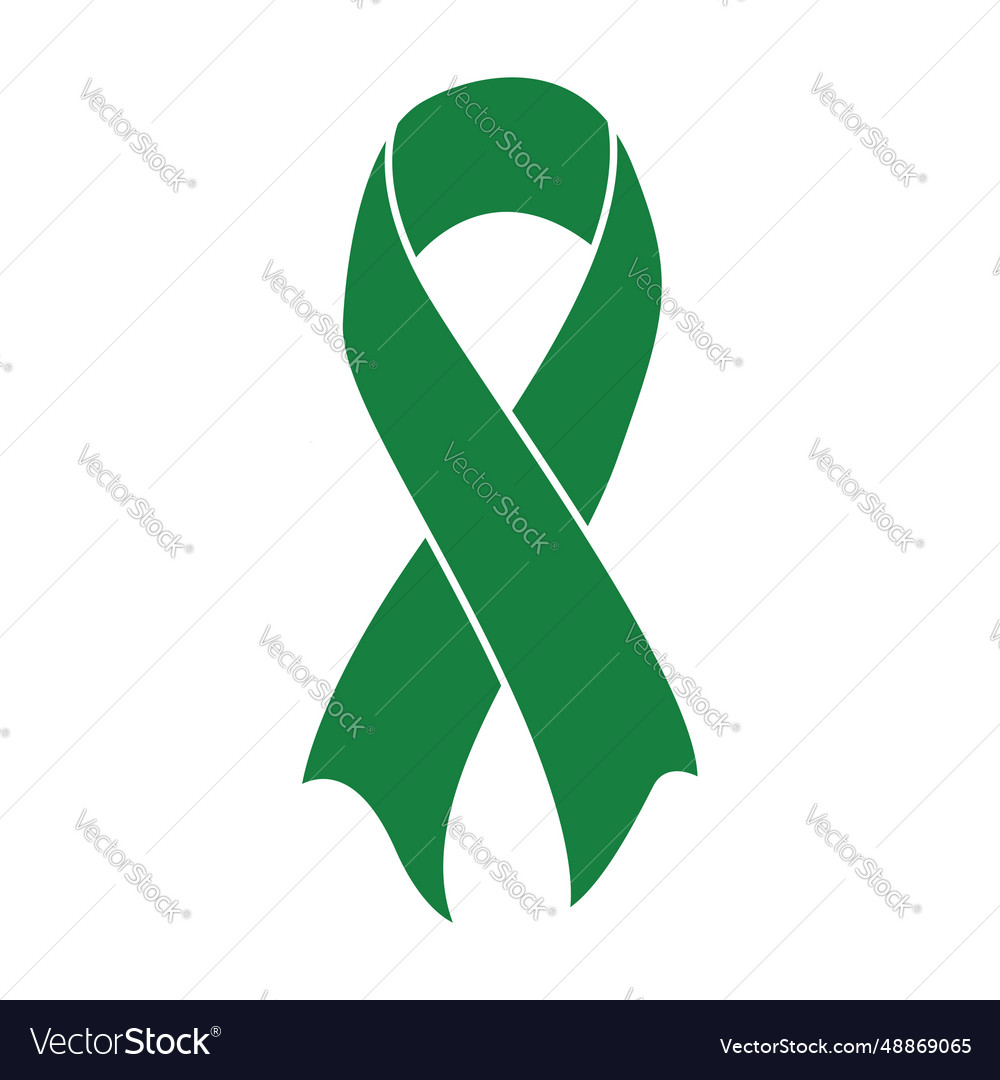 Cerebral palsy awareness green ribbon Royalty Free Vector