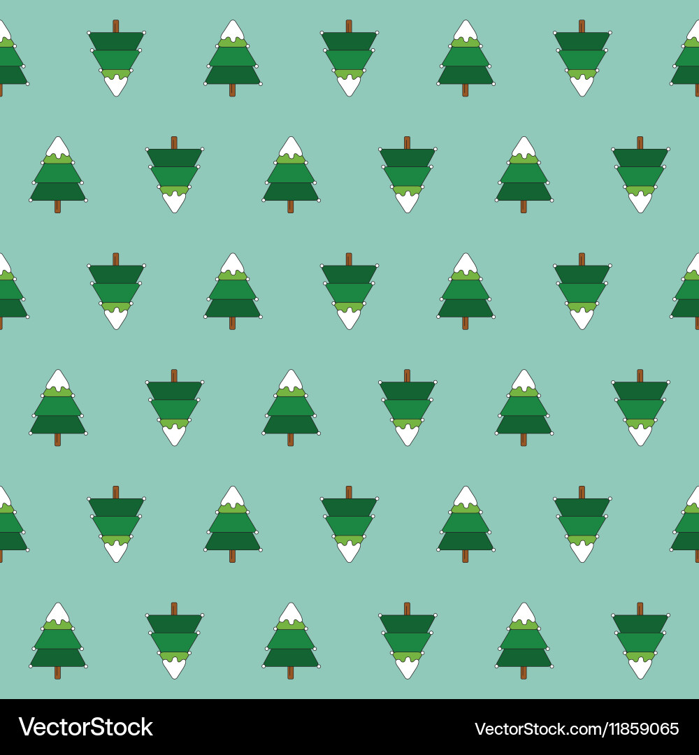 Christmas tree seamless pattern Royalty Free Vector Image