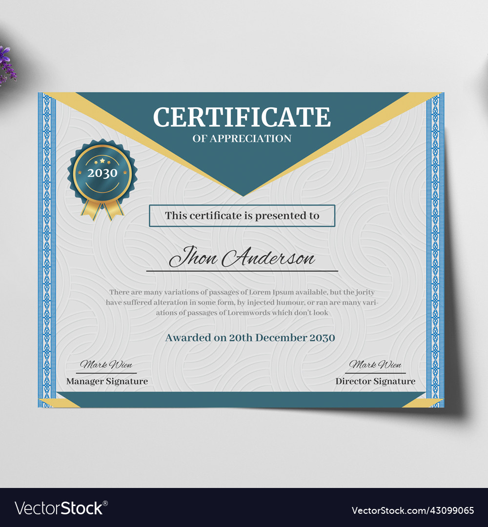 Creative certificate template design Royalty Free Vector Creative certificate template design Royalty Free Vector