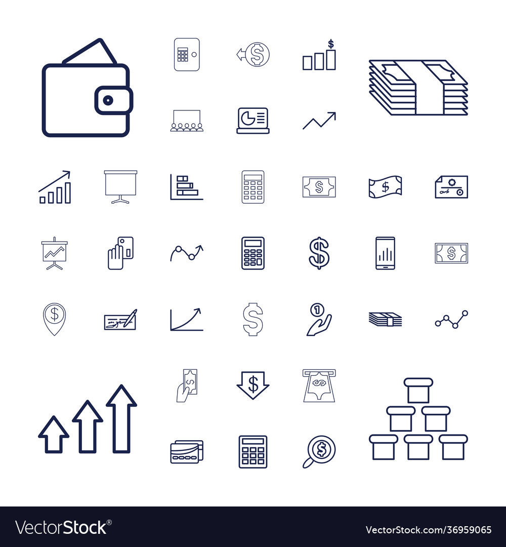 Financial icons Royalty Free Vector Image - VectorStock