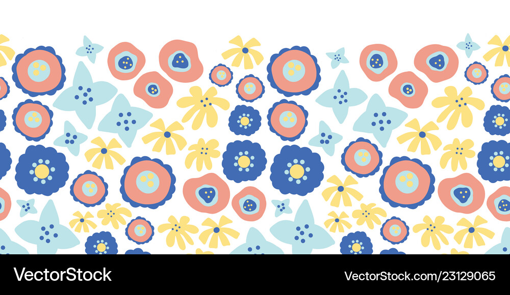 Floral seamless repeat border blue flowers Vector Image