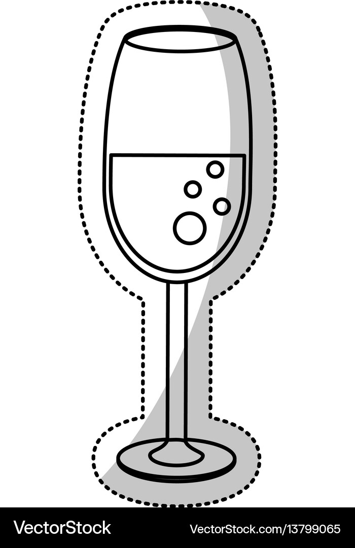 Glass cup champagne celebration outline Royalty Free Vector