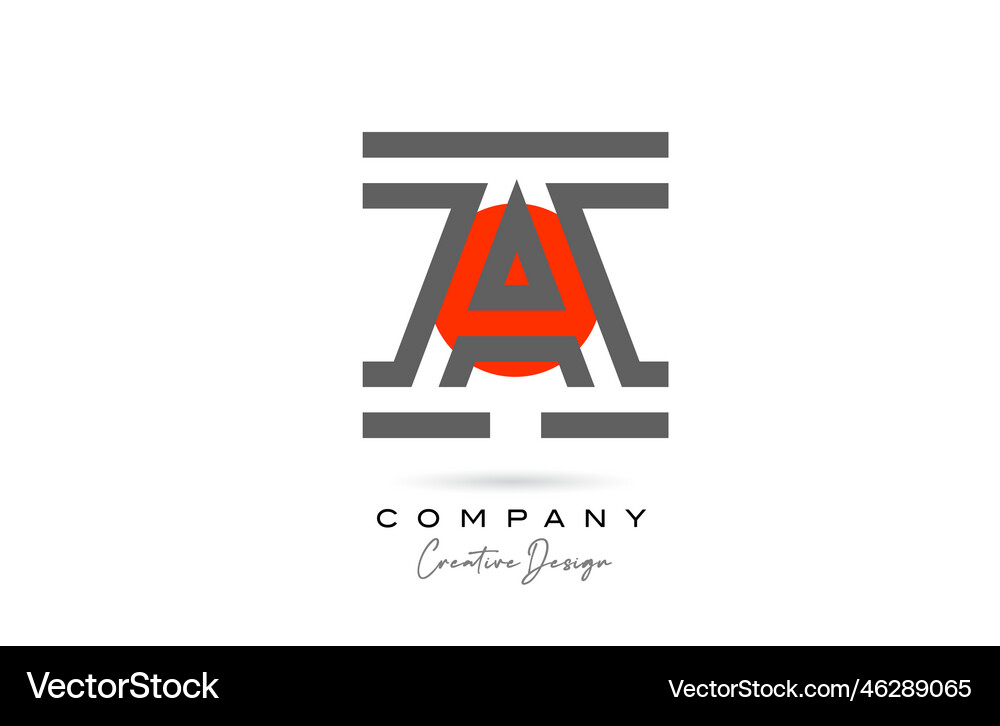 Grey line a alphabet letter logo icon design Vector Image