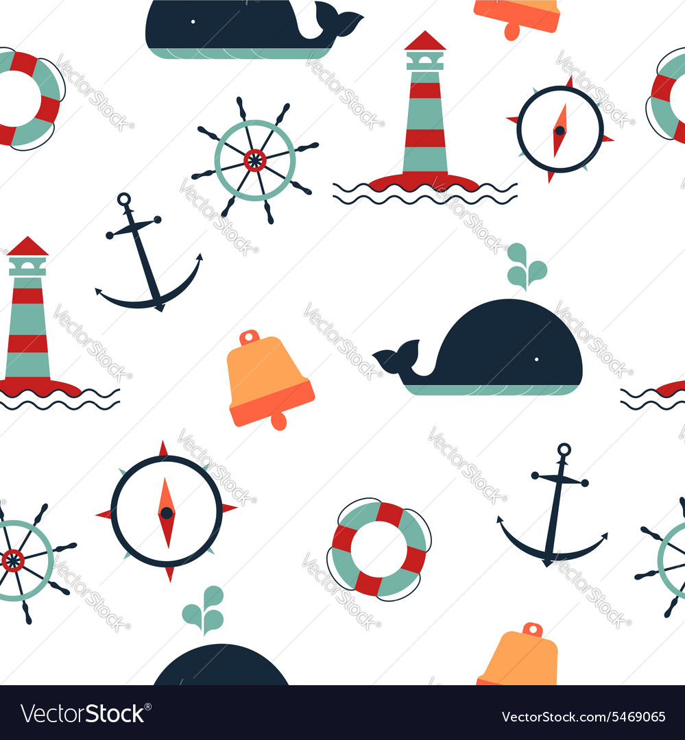 Marine pattern Royalty Free Vector Image - VectorStock