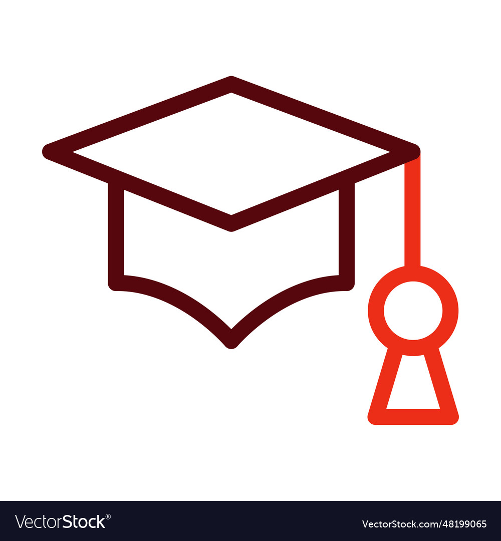 Mortarboard glyph two color icon for personal Vector Image