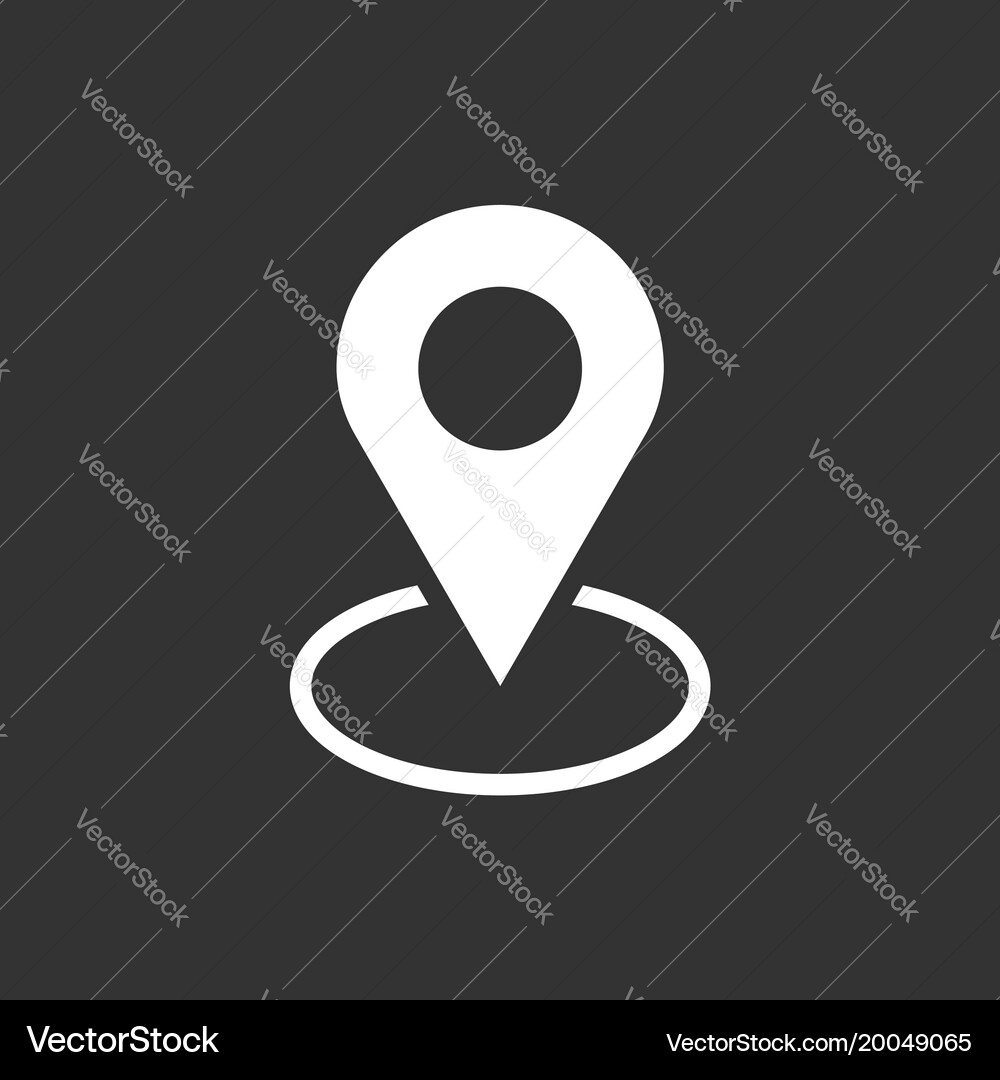 Pin icon location sign in flat style isolated Vector Image