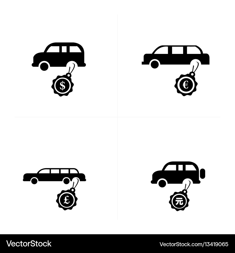 Sale car icons Royalty Free Vector Image - VectorStock