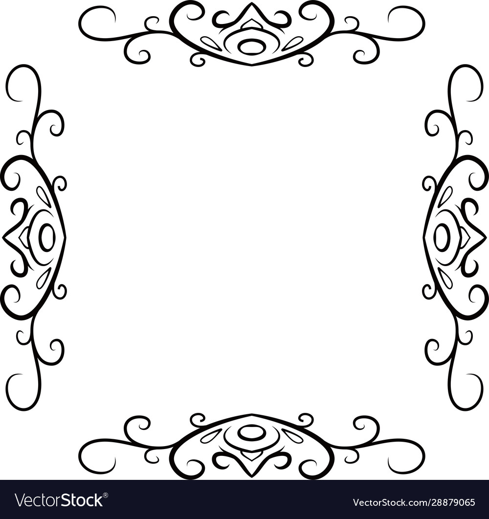 Square antique pattern frame Royalty Free Vector Image