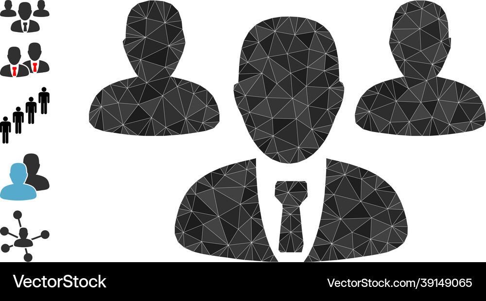 Team staff triangle icon and other icons Vector Image