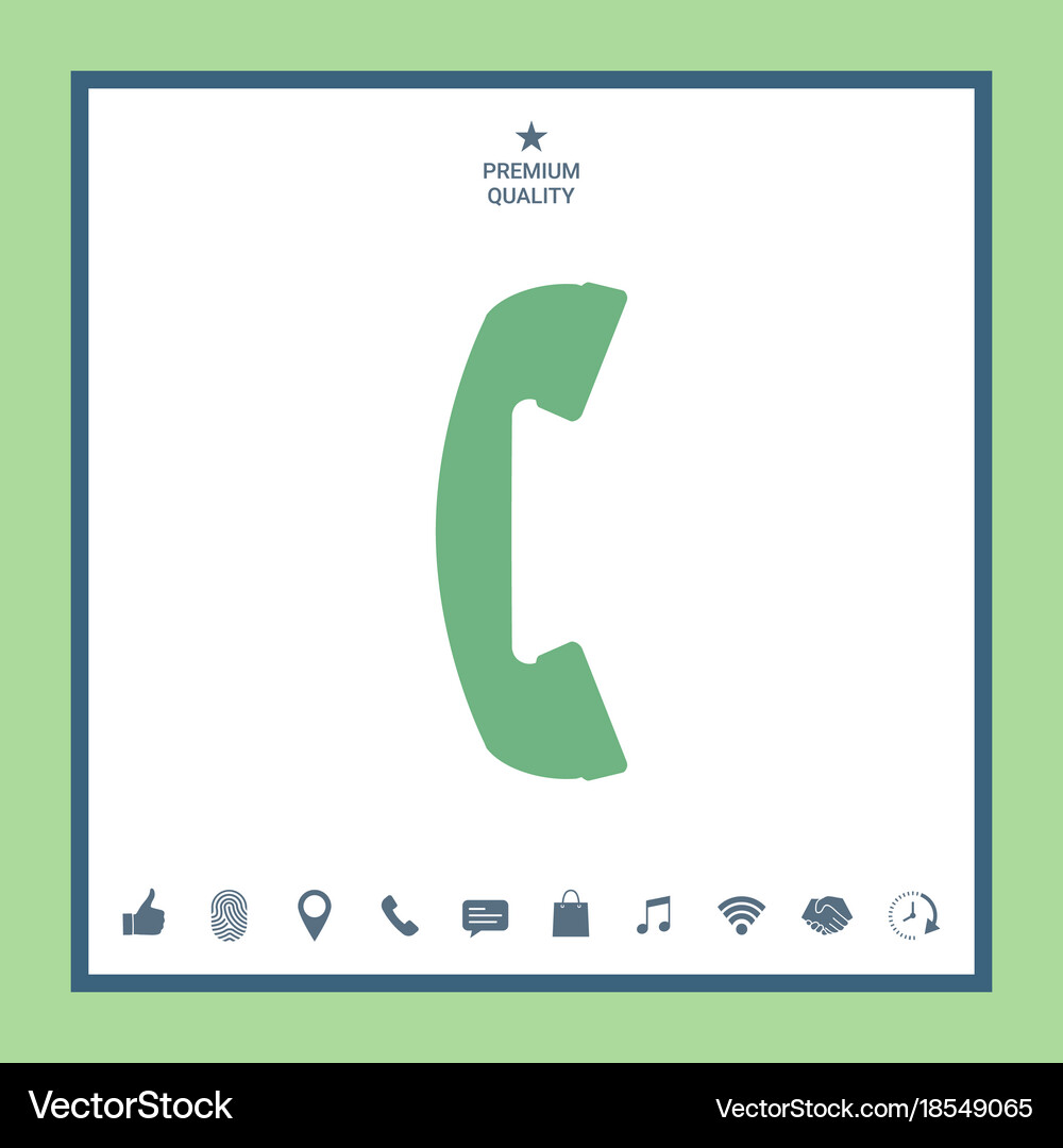 Telephone handset receiver symbol Royalty Free Vector Image
