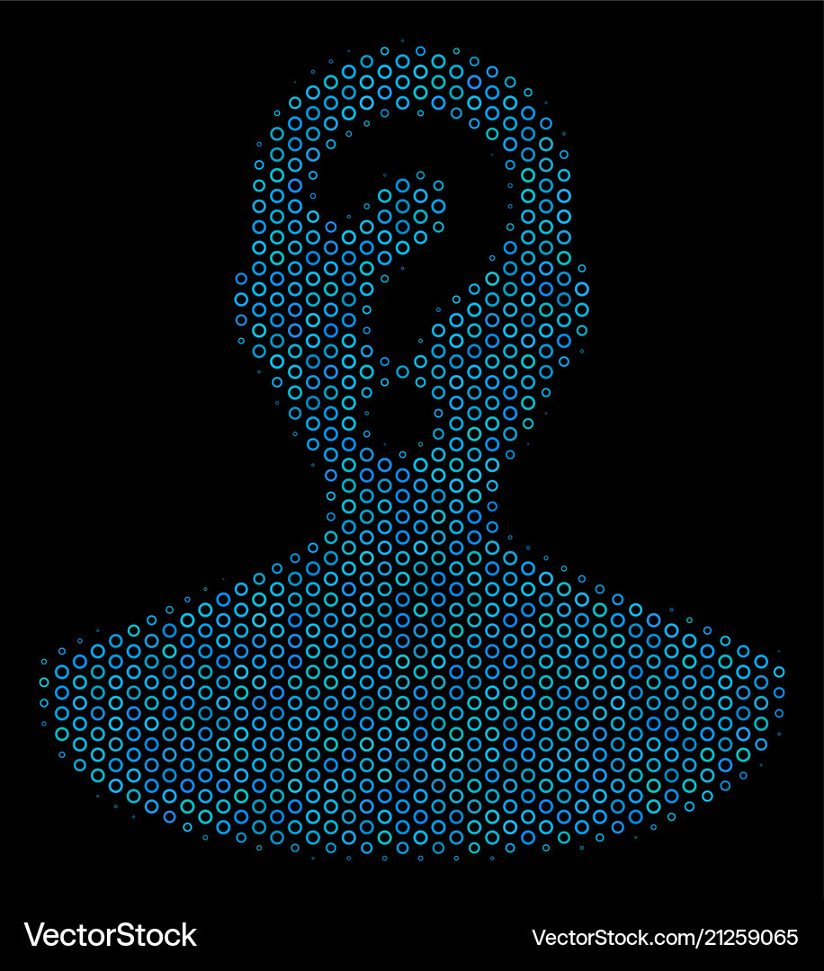 Unknown person composition icon of halftone Vector Image
