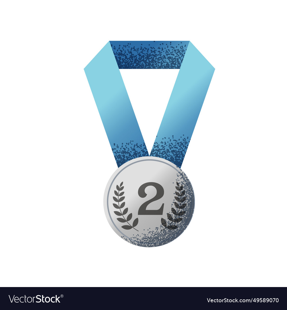 2nd success champion achievement award icon Vector Image
