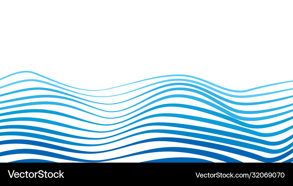 Alternating lines water blue gradient color ocean Vector Image