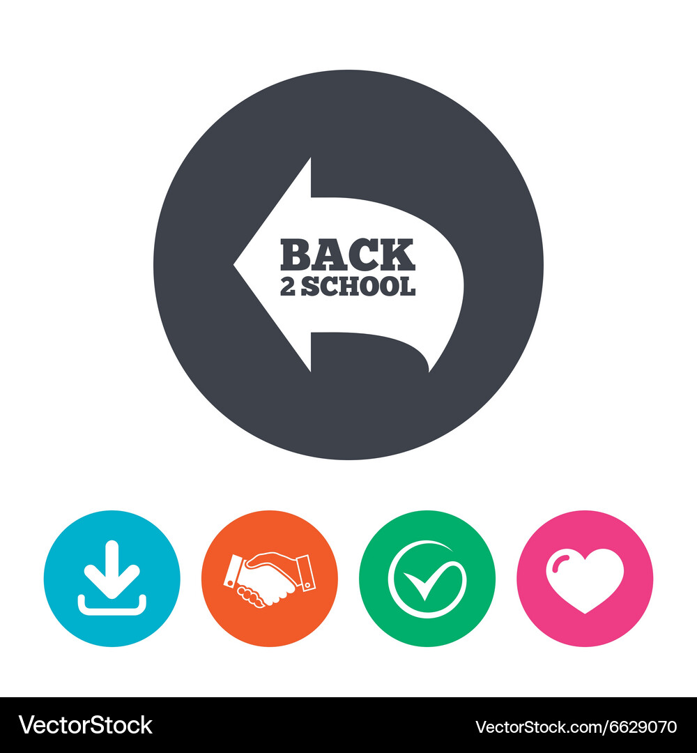 Back to school sign icon 2 symbol Royalty Free Vector Image