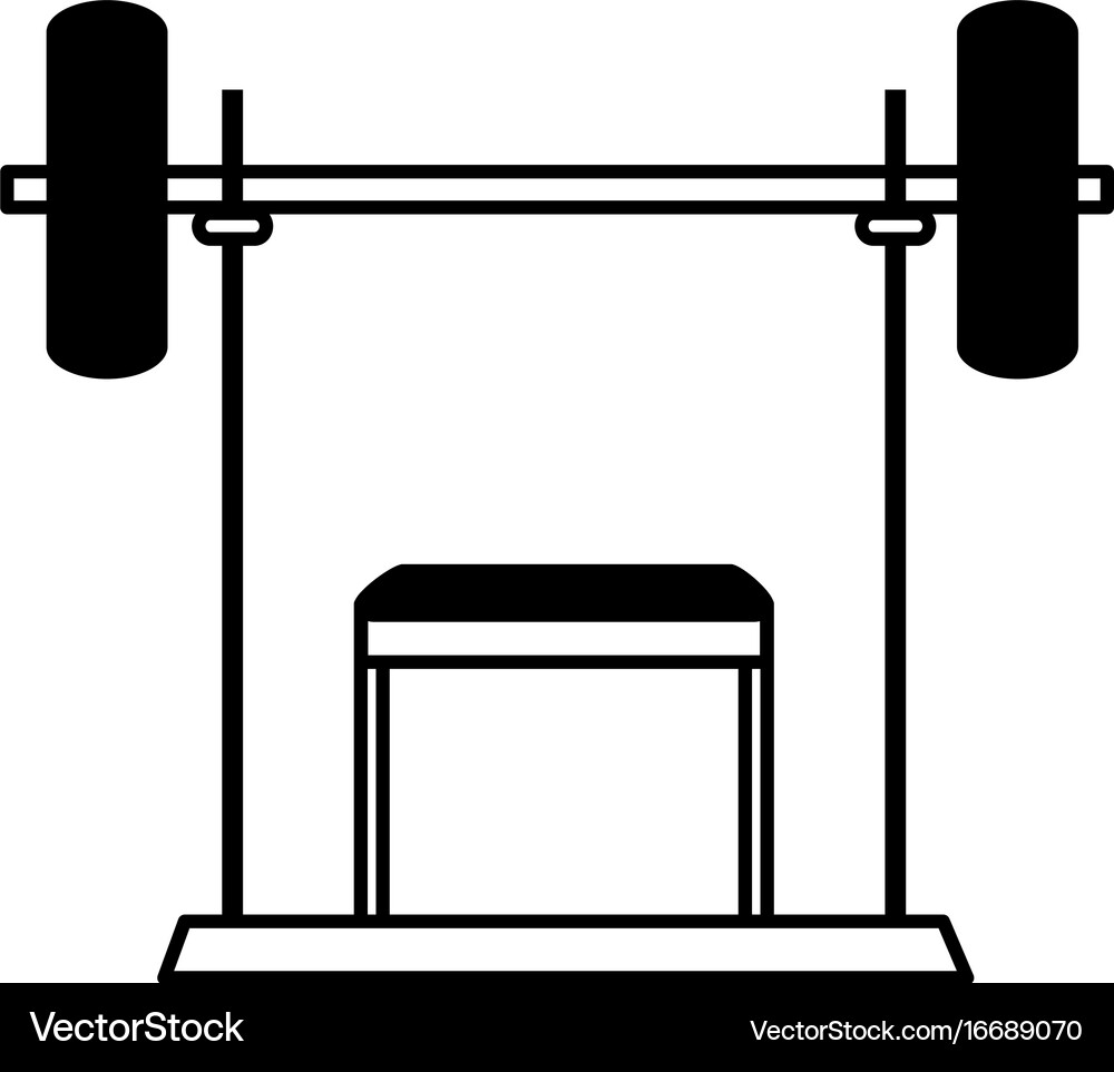 Bench press fitness icon image Royalty Free Vector Image