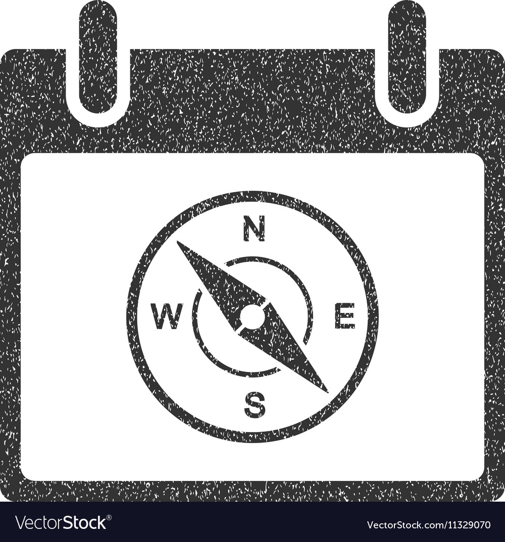 Compass calendar day grainy texture icon Vector Image Compass calendar day grainy texture icon Vector Image