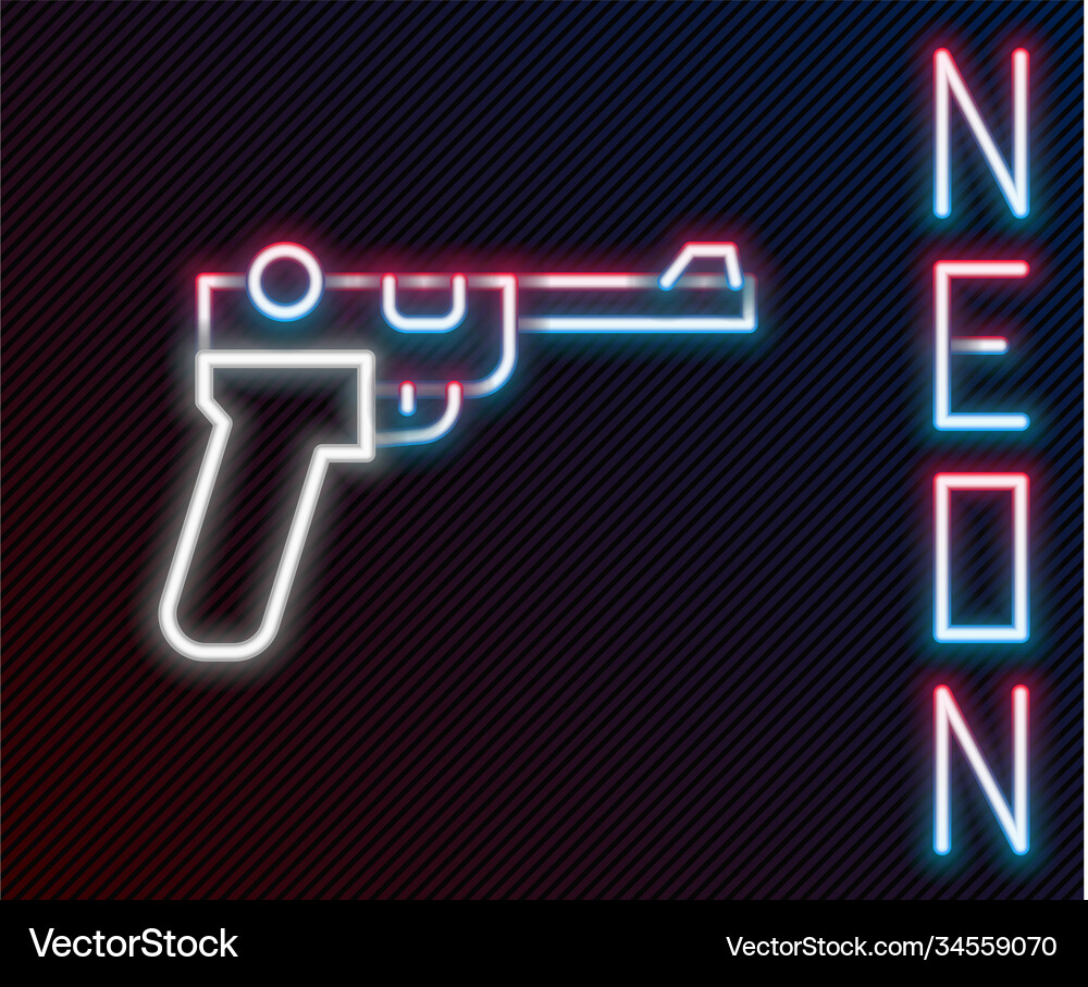 Glowing neon line mauser gun icon isolated Vector Image