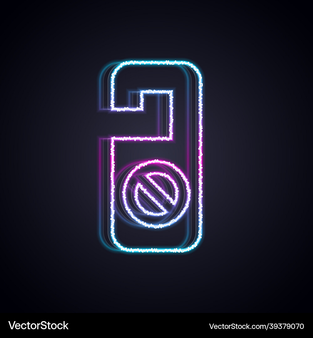 Glowing neon line please do not disturb icon Vector Image