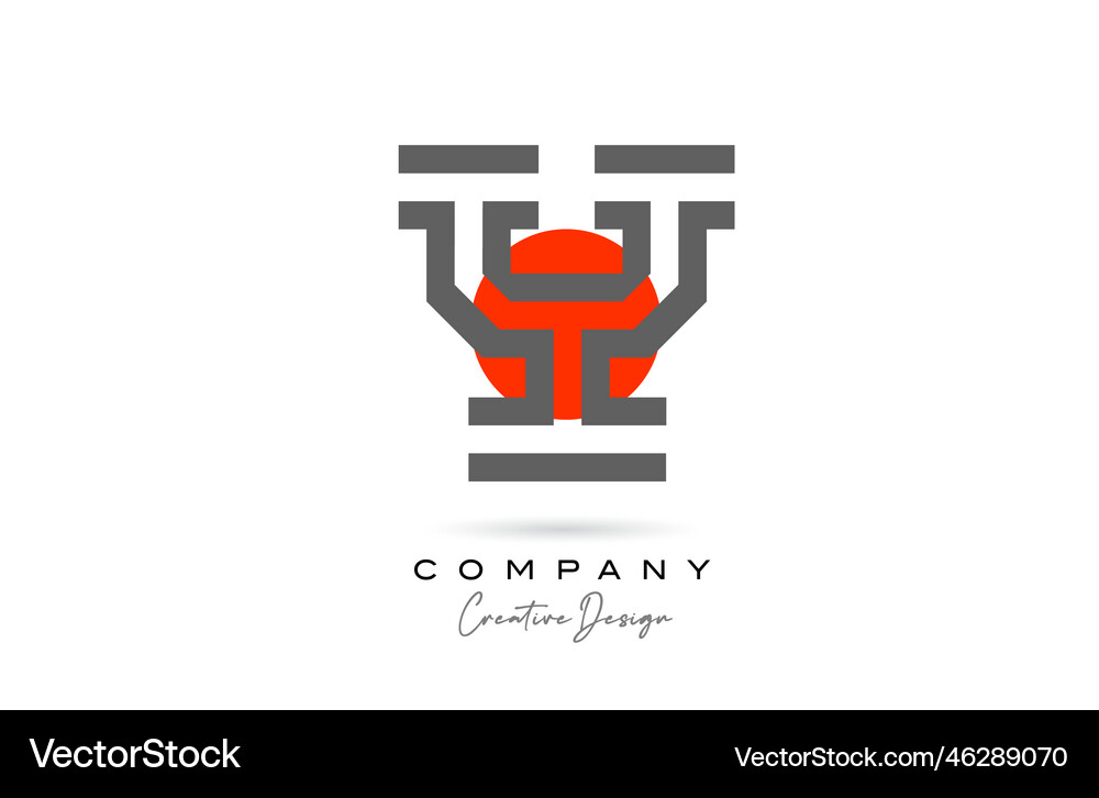 Grey line y alphabet letter logo icon design with Vector Image