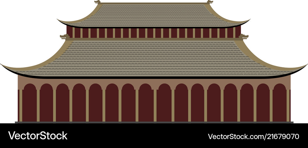 Isolated colored asian building icon Royalty Free Vector