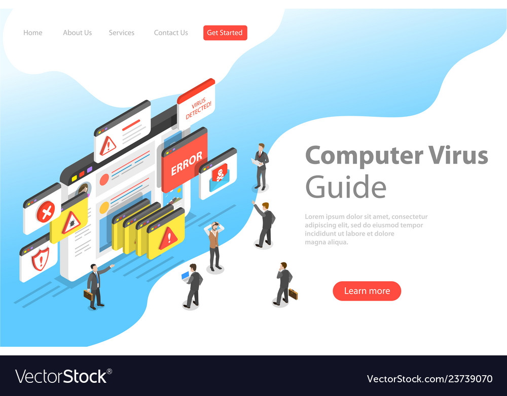 Isometric Flat Landing Pate Template Royalty Free Vector