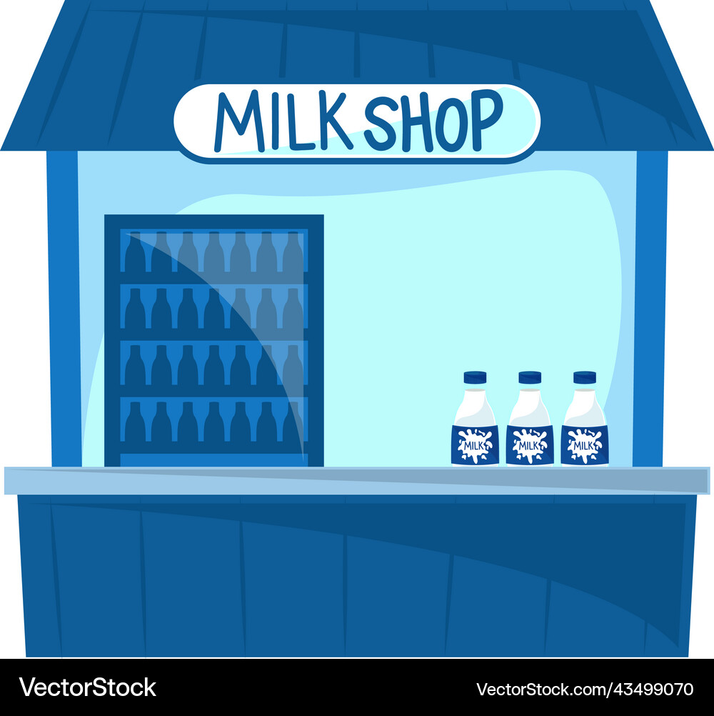 Milk shop with bottles Royalty Free Vector Image