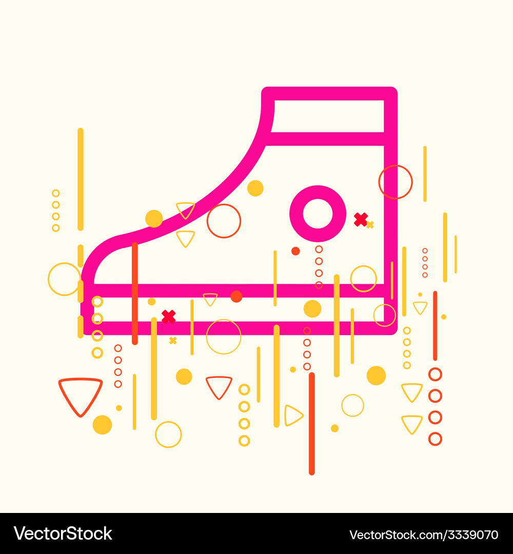 One sneakers on abstract colorful geometric light Vector Image