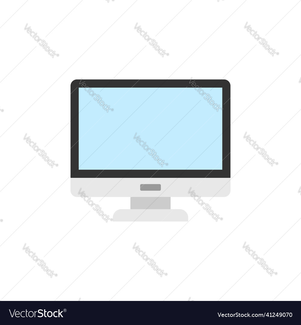 Personal computer in flat style desktop pc Vector Image