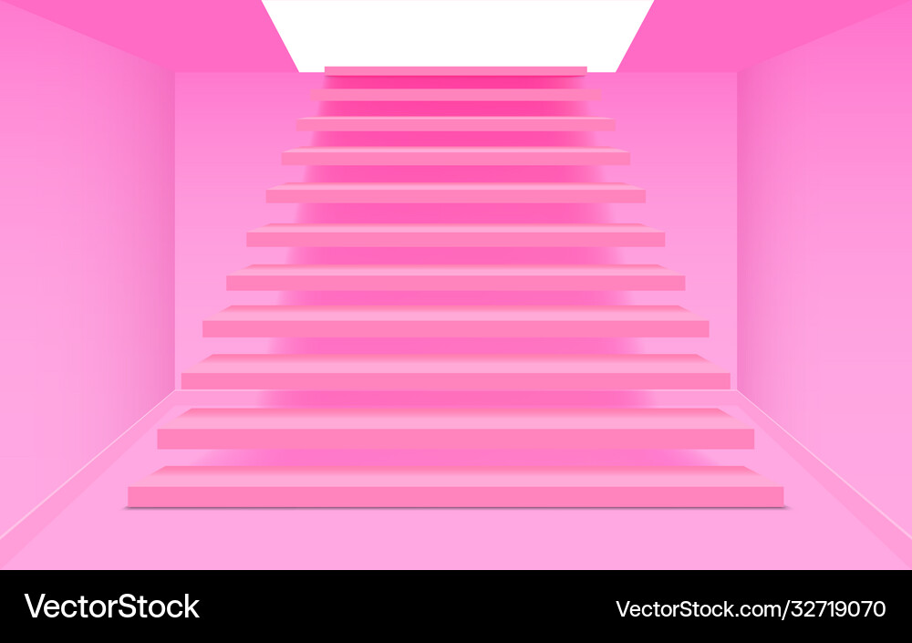 Pink staircase in room Royalty Free Vector Image