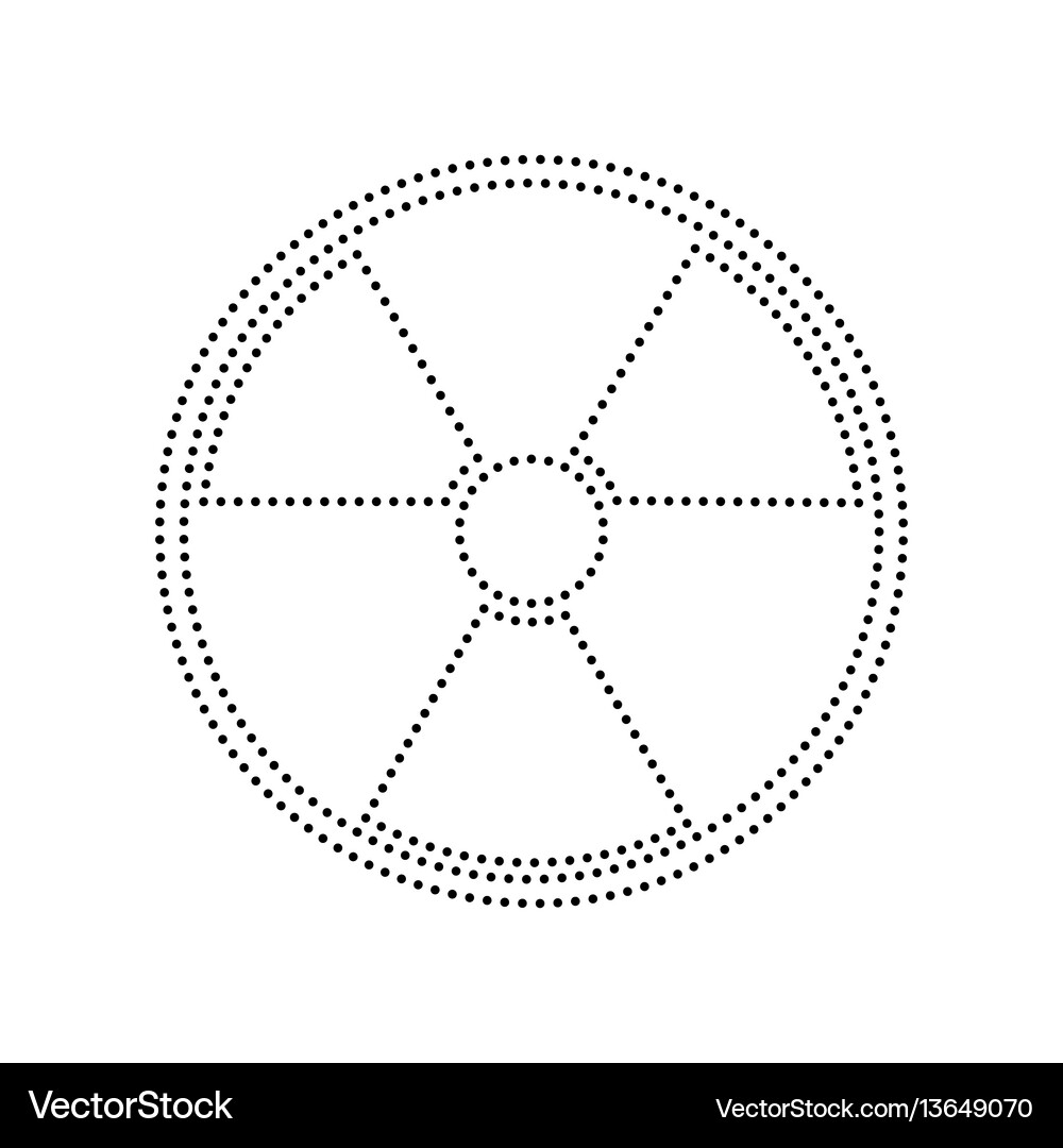 Radiation round sign black dotted icon Royalty Free Vector